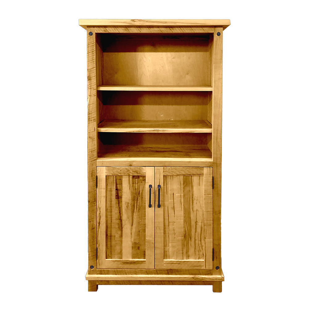 Alpine Solid wood Bookcase With Doors – Timbercrafts Furniture