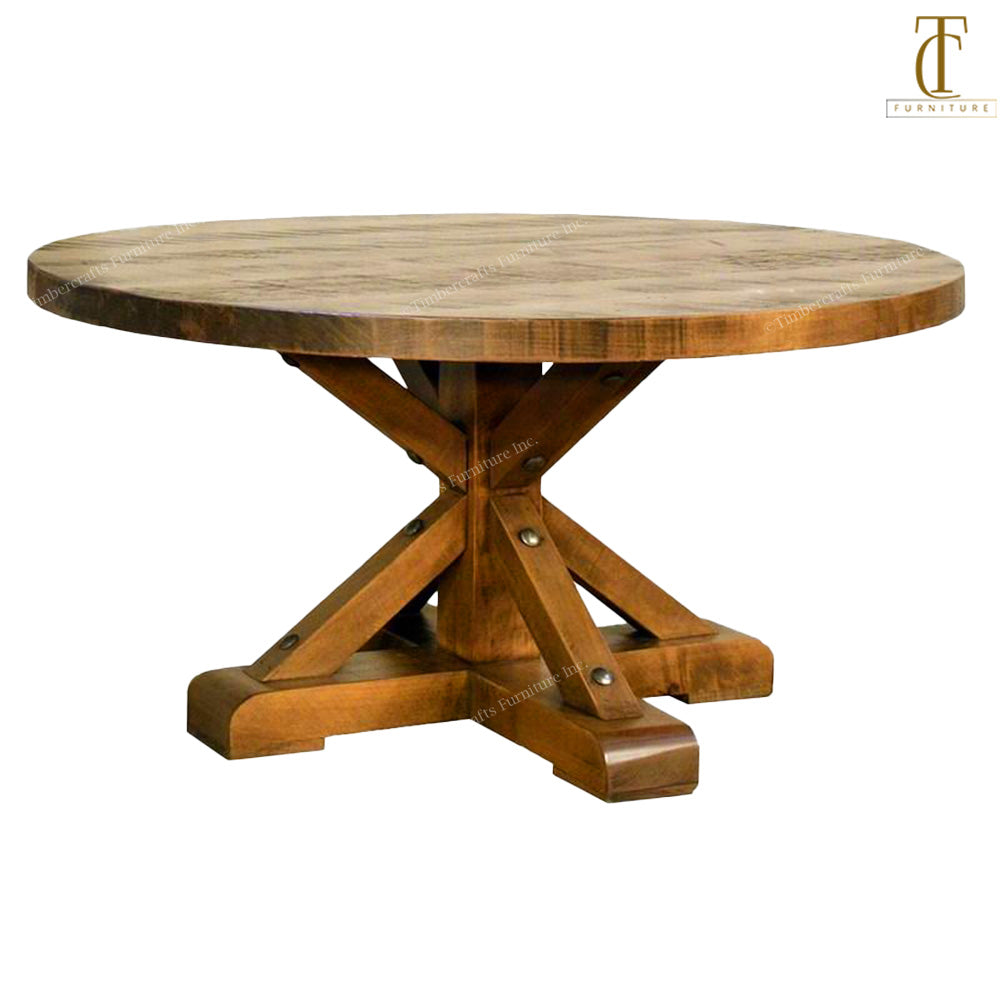Strand Solid Wood Round Coffee Table – Timbercrafts Furniture
